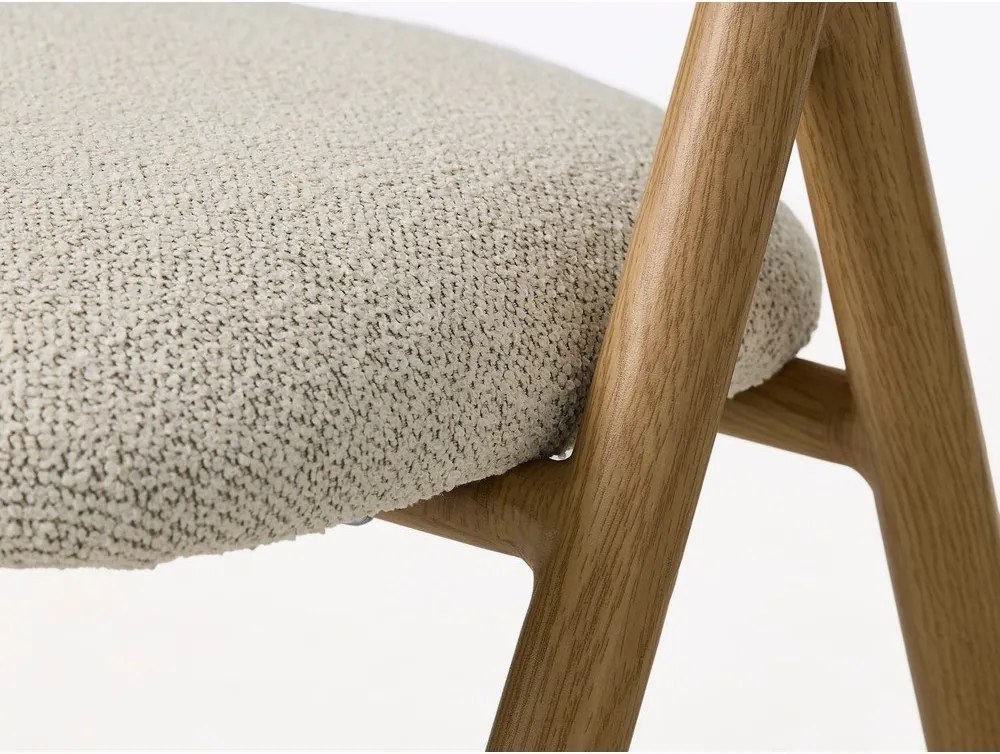 Krémové/v přírodní barvě čalouněné jídelní křeslo s područkami Frances – Unique Furniture
