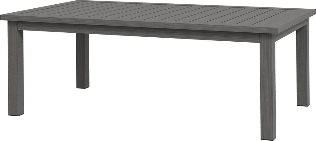 Obdélníkový kávový stůl Outsunny s mřížkovým vrchem pro vnitřní a venkovní použití, hliník, hnědý, 100D x 60Š x 37V cm