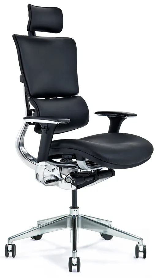 Kožené ergonomické kancelářské křeslo ERGO 900 černé