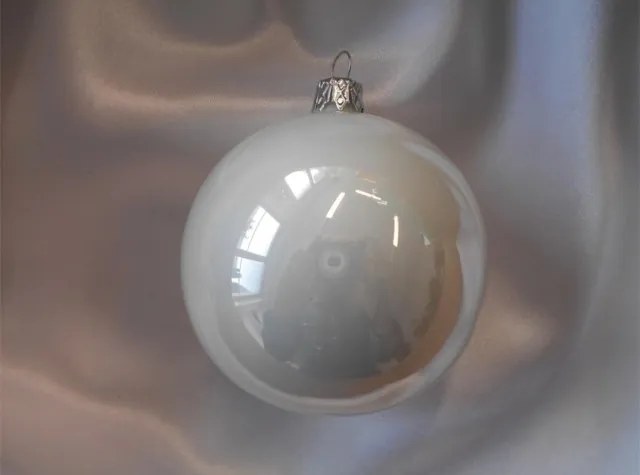 Malá vánoční koule 6 ks - bílá lesklá