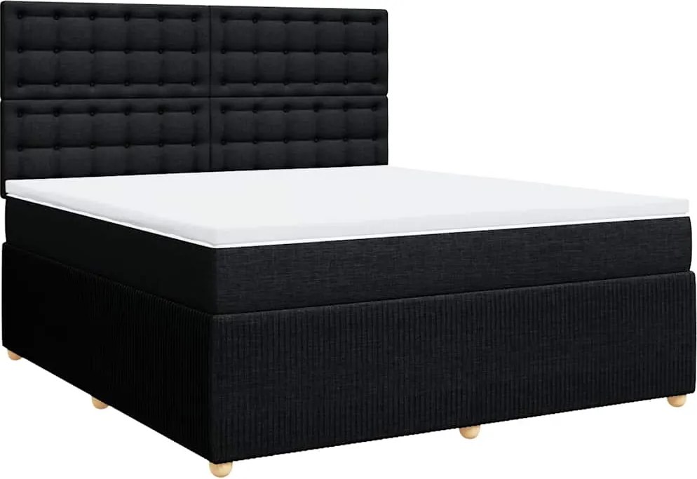 Box spring postel s matrací černá 180x200 cm textil 3294451