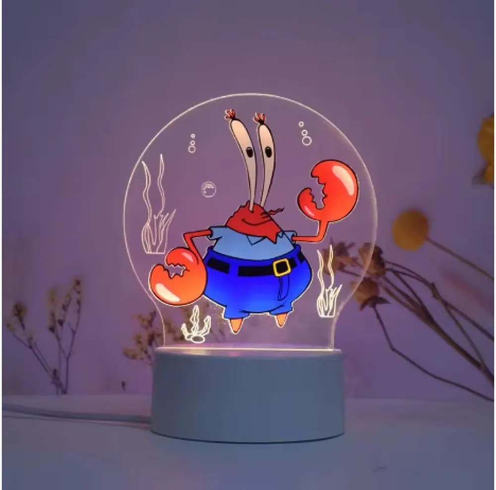 Stolní LED lampa s motivem "Spongebob" - 8 variant obrázků Varianta: 4 Pan Krabs