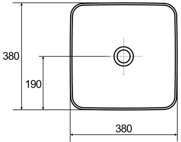 BPS-koupelny Deskové keramické umyvadlo Kingston Q (38x38x12,5 cm)