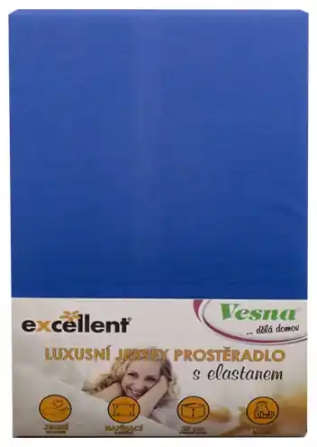 Vesna | Luxusní prostěradlo JERSEY EXCELLENT s elastanem tm. modré 100x200  cm | BIANO