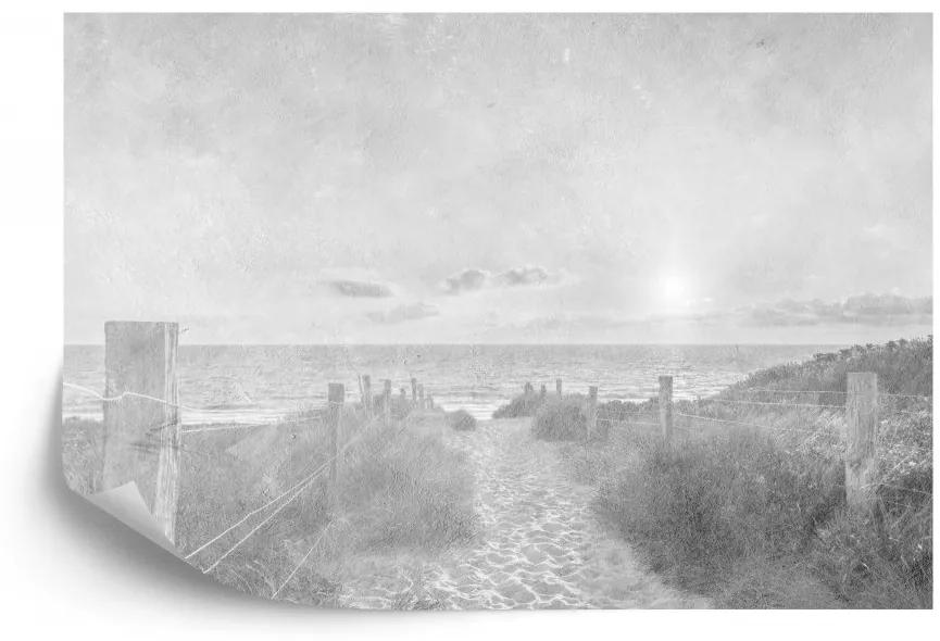 Fototapeta Letní Západ Slunce Vybledlé Vintage Černobílé Omyvatelný vlies 270x180