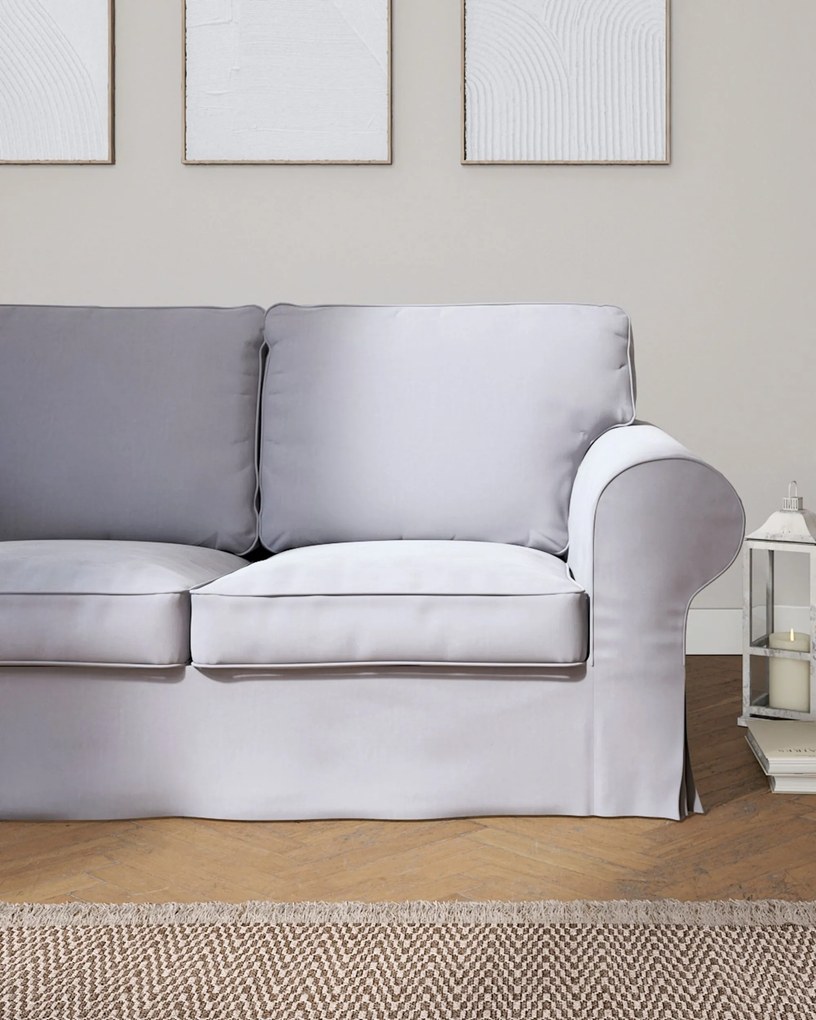 Potah na pohovku IKEA Ektorp 2-místná, rozkládací, STARÝ MODEL barva šedá látka lesklé, sametová