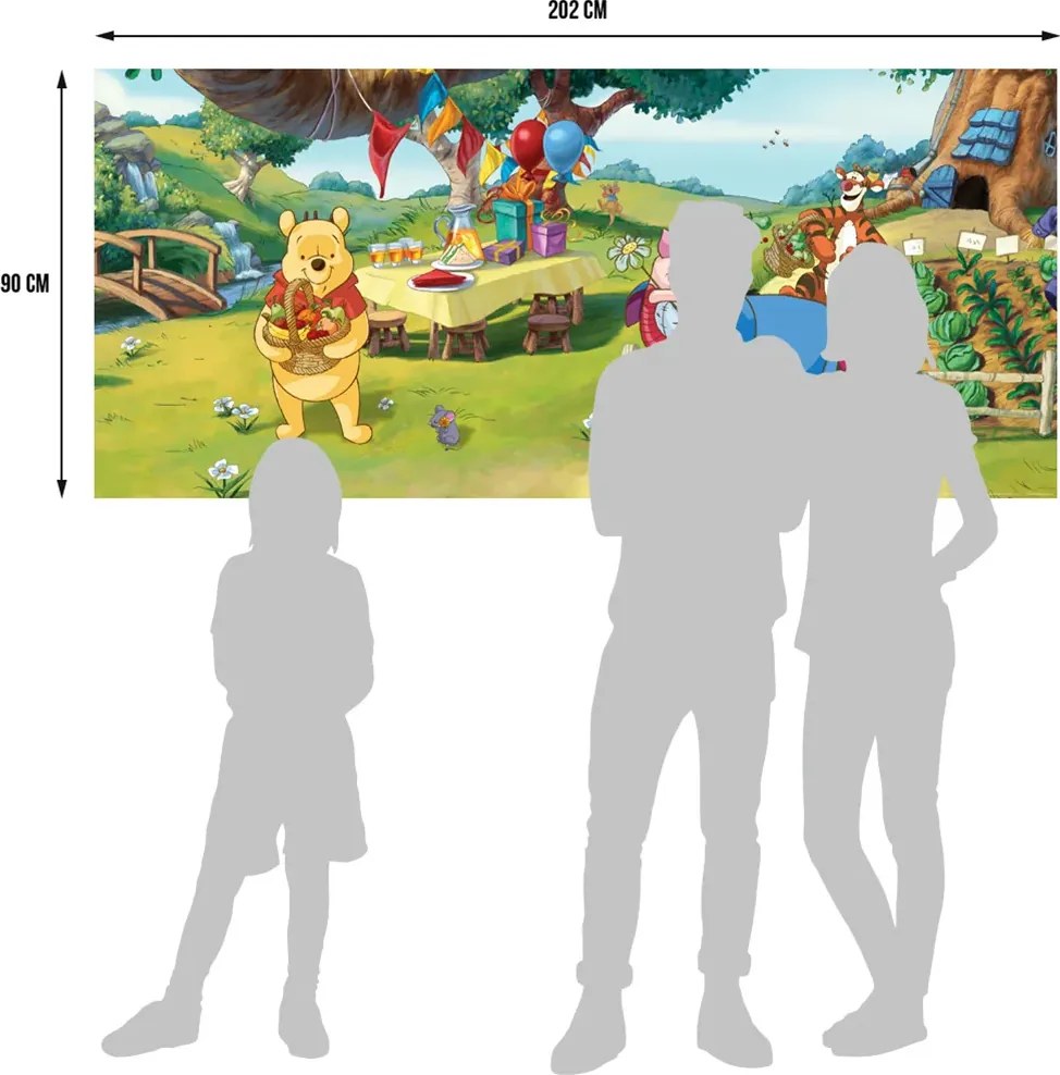 Dětská vliesová fototapeta na zed' Medvídek Pú a přátelé, Disney | 202 x 90 cm | DFTDNH 5316