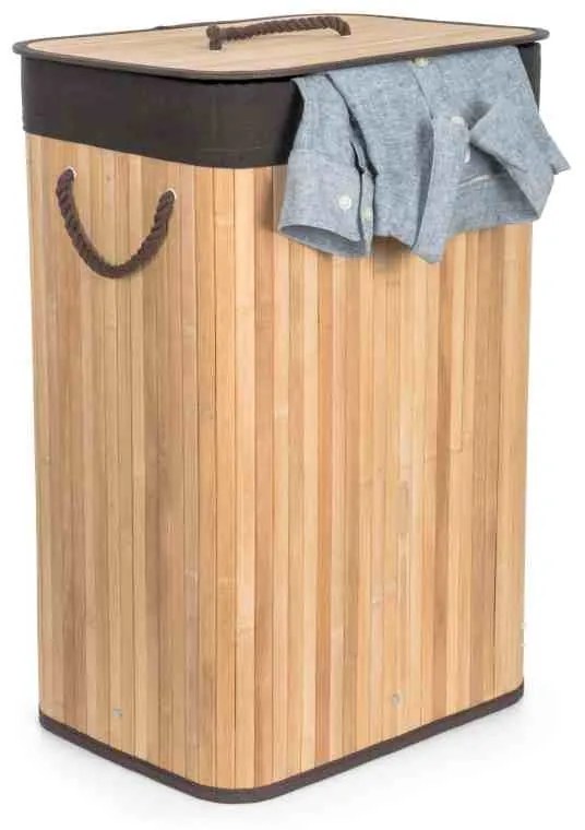 Koš na prádlo G21 72 l, bambusový s hnědým košem