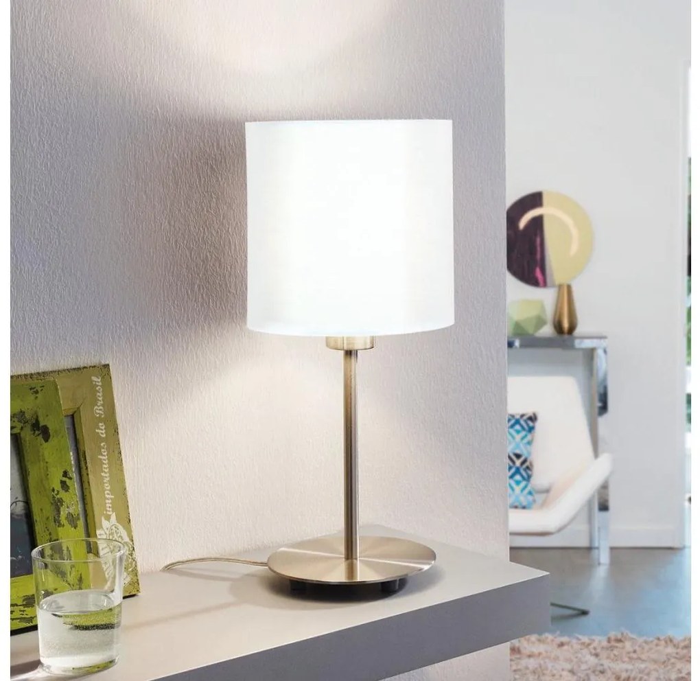 Eglo 54744 - Stolní lampa ANADIA 1xE14/40W/230V bílá/matný chrom