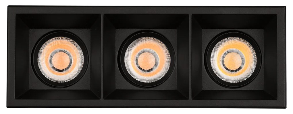 ACB Iluminacion Zapuštěné LED bodové svítidlo MOVE, š. 23 cm, 3x12W, CRI90 Barva: Černá, Teplota světla: 2700K - extra teplá bílá, Stmívání: TRIAC