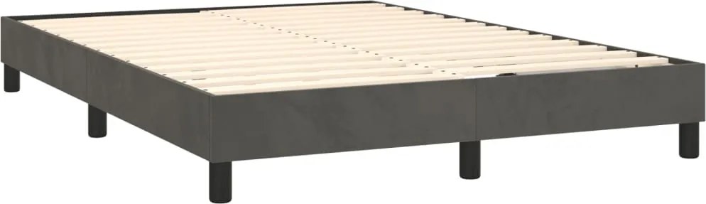 Box spring postel s matrací tmavě šedá 140x200 cm samet 3141186