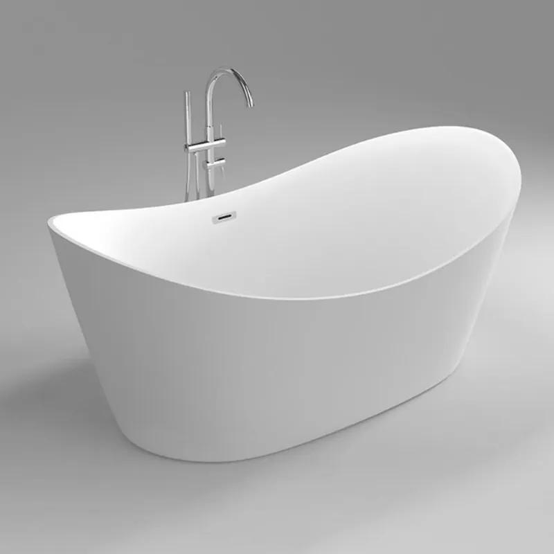 BPS-koupelny Volně stojící akrylátová vana HYD-RIC513A 150x75 bílá, odtokový komplet chrom