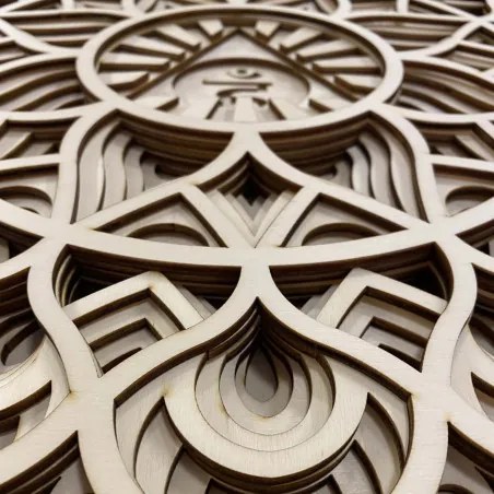 Vyřezávaná dřevěná 3D mandala na zeď | SENTOP PR0460