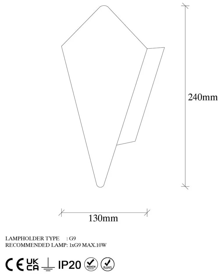 Černé nástěnné svítidlo Cut – Opviq lights