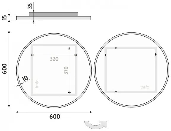 NIMCO ZP 26000R - LED Koupelnové podsvícené zrcadlo 6500K pr. 60 cm IP44