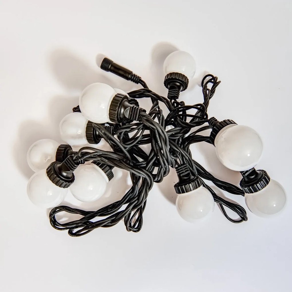 Easy Fix LED party osvětlení, 5 m, venkovní, 10 kouliček, 70 barevných diod, černý kabel, IP67, prodlužovací