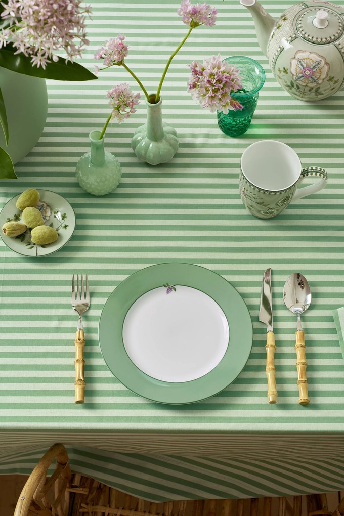 Pip Studio Lily & Lotus talíř Ø23cm, zelený (talíř tenkostěnného porcelánu)