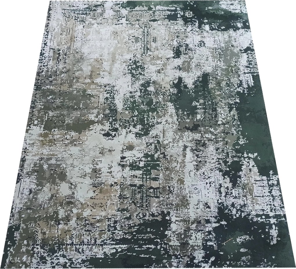 DY Šedozelený koberec s abstraktním vzorem Horeca-New 123 Rozměr: 60x100 cm