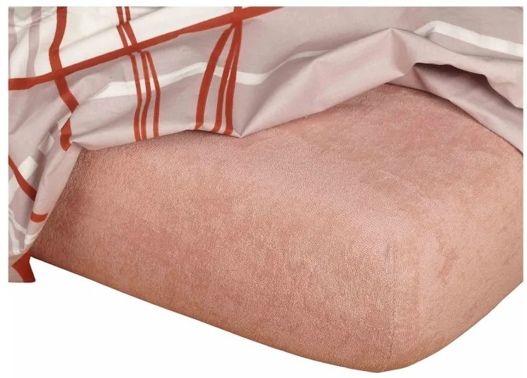 DADKA Froté prostěradlo béžové Rozměr 180x200x20 dvoulůžko
