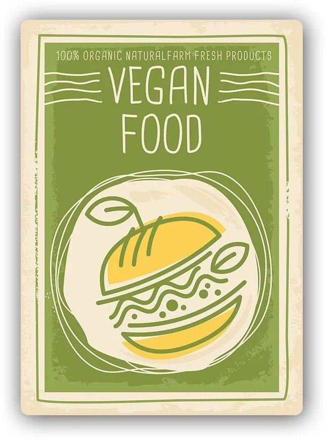 CARO Kovový obraz - Retro - Vegan Food 40x60 cm