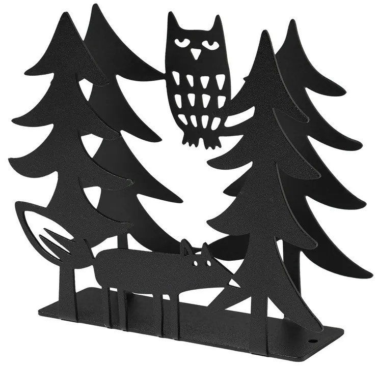 Držák na ubrousky Fox and Owl black 13x14x4, Bengt &amp; Lotta Švédsko Černá