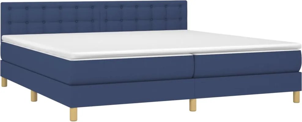 Box spring postel s matrací modrá 200x200 cm textil 3140967