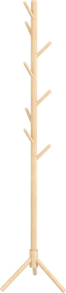 HOMCOM Stojací věšák na kabáty se 8 háčky, dřevěný věšák ve tvaru stromu pro chodbu, předsíň, ložnici 40x40x165 cm přírodní | Aosom