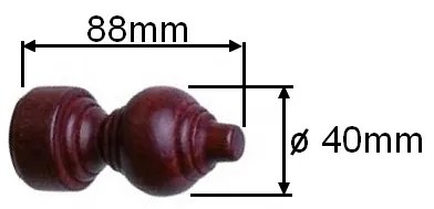 GARNÝŽE-HEBR Garnýž dřevěná mahagon jednoduchá 400 cm