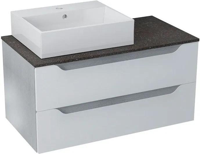 SAPHO - WAVE umyvadlová skříňka pro Rockstone desku 90x45x48cm, levá, bílá/maliwenge WA090KL