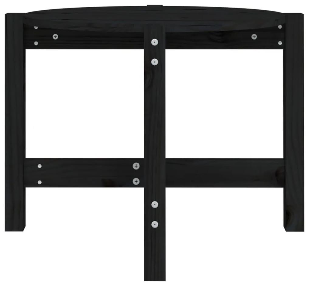 Konferenční stolek černý Ø 62,5 x 45 cm masivní borové dřevo - Default Title