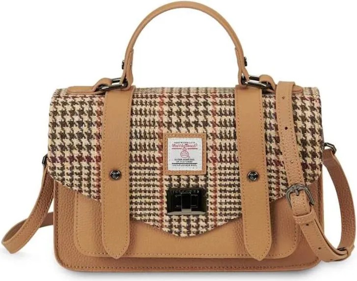 Kabelka The Leather Medium Satchel Beige Dogtooth kožená - Islander