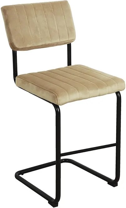 LEITMOTIV Sada 2 ks: Béžová barová stolička Keen Velvet 47 × 56 × 102 cm