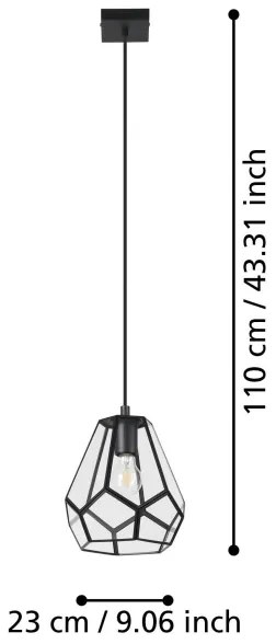 Eglo 43643 - Lustr na lanku MARDYKE 1xE27/40W/230V