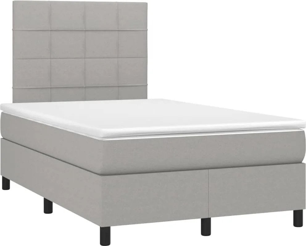 Box spring postel s matrací světle šedá 120 x 200 cm textil 3141761