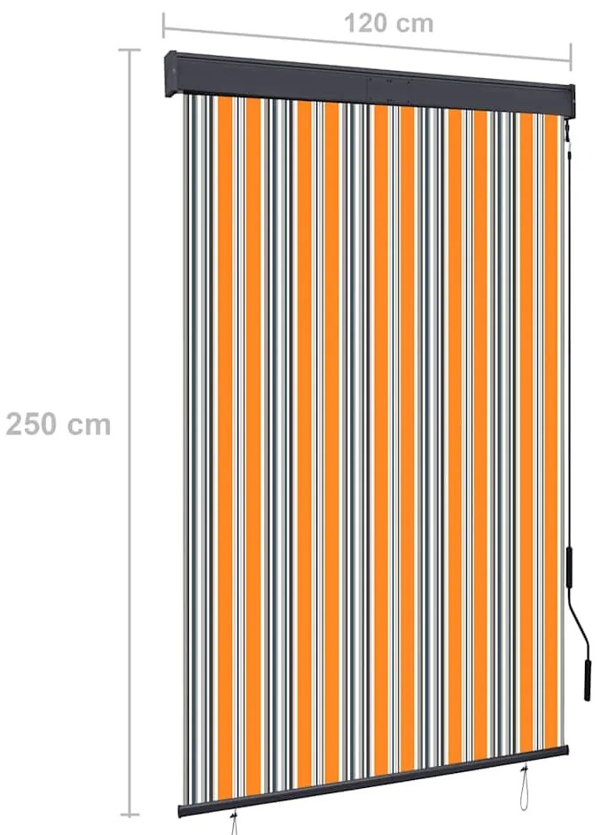 vidaXL Marketos Venkovní roleta 120 x 250 cm žlutomodrá