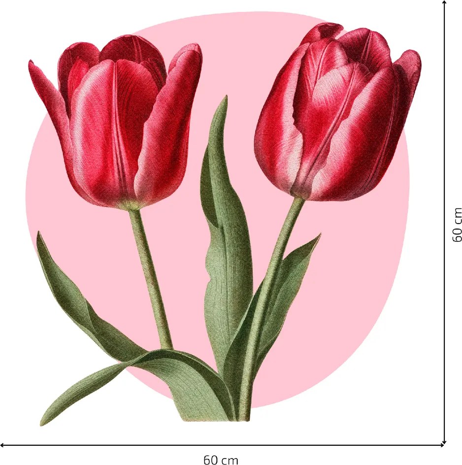 PIPPER. Textilní samolepka na zeď "Tulipány"