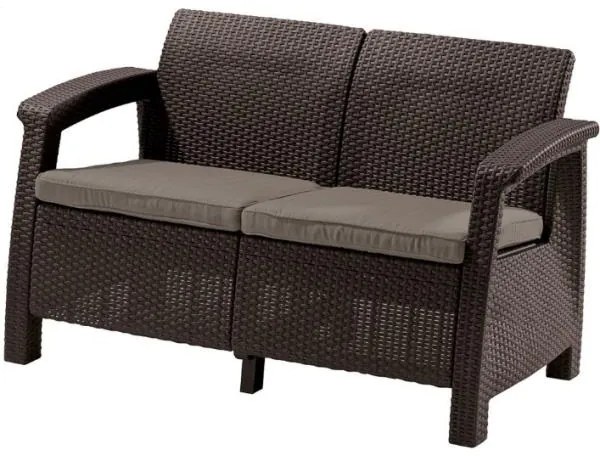 Zahradní lavice Allibert Corfu Love Seat - 2 místná, hnědá