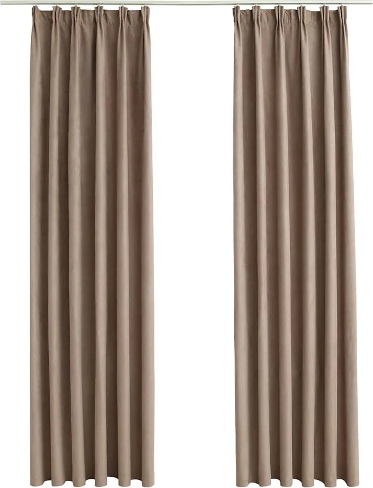 Zatemňovací závěsy s háčky 2 ks taupe 140 x 175 cm 134479