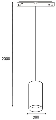 LED2 6251433D Luky Z, černý závěs pro Mag track 48V, 20W 3000K DALI, výška 19,2cm
