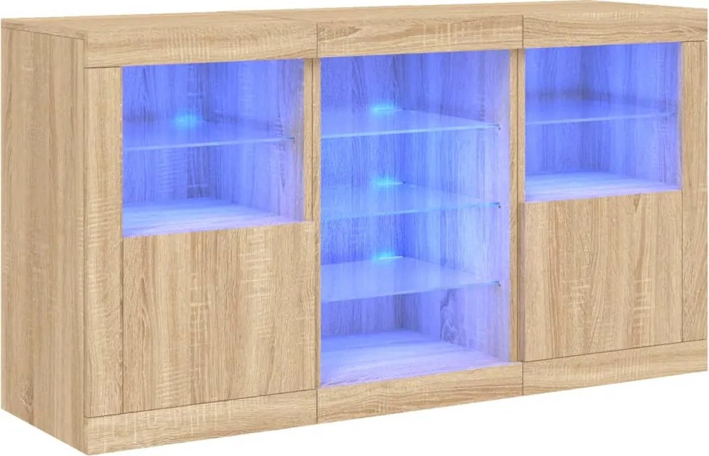 Příborník s LED osvětlením dub sonoma 123 x 37 x 67 cm 3209081