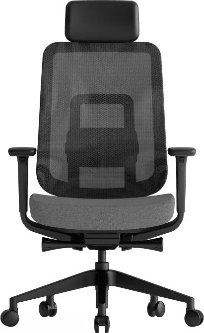 Office Pro Kancelářská ergonomická židle K42 SP – síť/ čalouněná, šedá