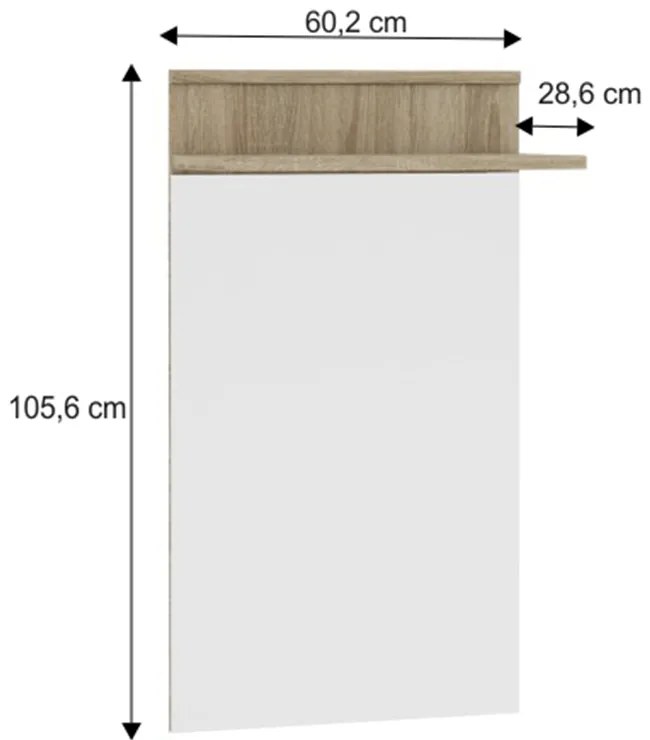 Kondela Nástavec se zrcadlem, dub sonoma, MARIO NEW TYP E