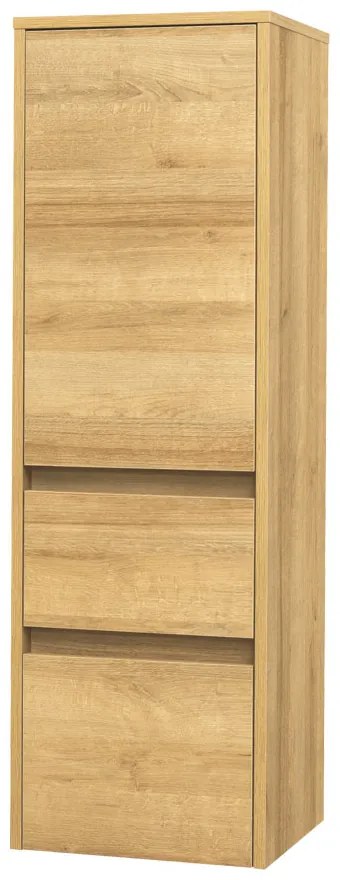 Mereo Mereo, Opto, koupelnová skříňka vysoká 125 cm, levé otevírání, bílá, dub, bílá/dub, černá, CN924L