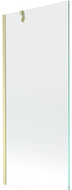 Mexen Next, 1-křídlová vanová zástěna 80 x 150 cm, 6mm čiré sklo, zlatá matná, 895-080-000-00-00-55