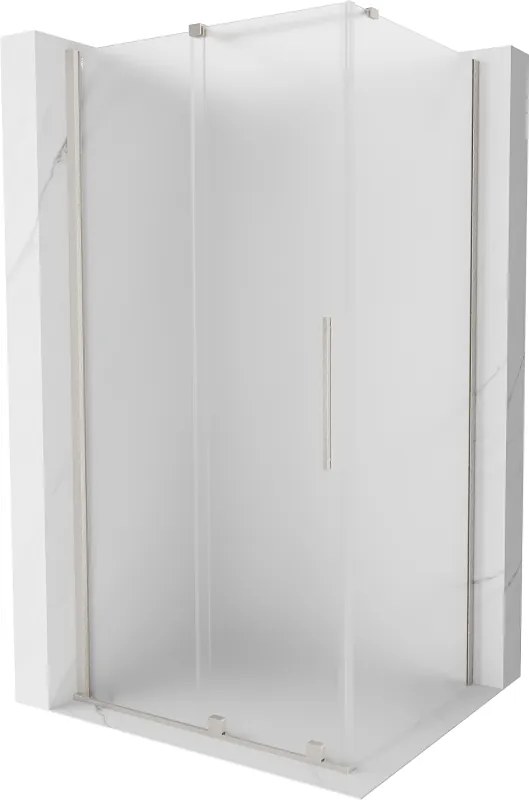 Mexen Velar, sprchový kout s posuvnými dveřmi 110 x 75 cm, 8mm sklo námraza, broušená ocel, 871-110-075-31-97