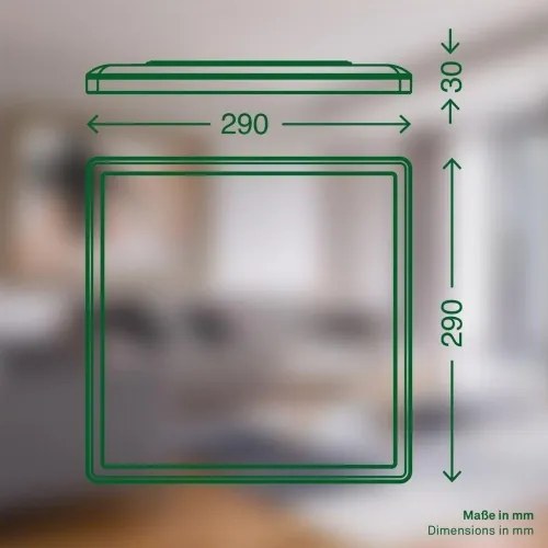LED svítidlo BRILONER Tava A 29,3x29,3cm 11W stmívatelné CCT bílé 3885016