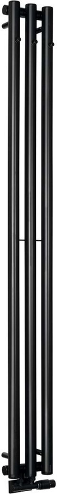 Sapho Pilon - Topné těleso 20x180 cm, 3x háček pro ručník, matná černá IZ128T