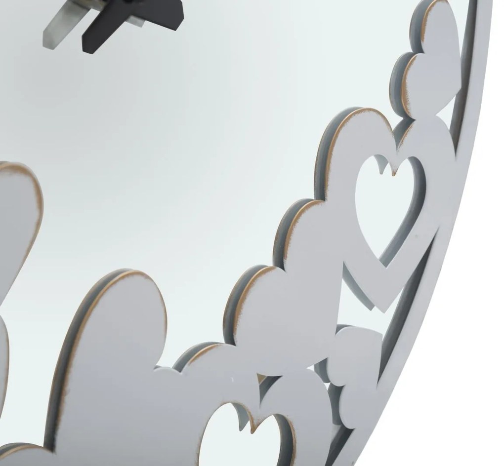 Bílé nástěnné hodiny Mauro Ferretti Heart, 55x4 cm