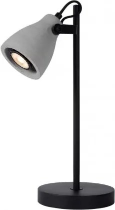 LUCIDE CONCRI LED Desk Lamp GU10/5W H38cm Black, stolní lampa