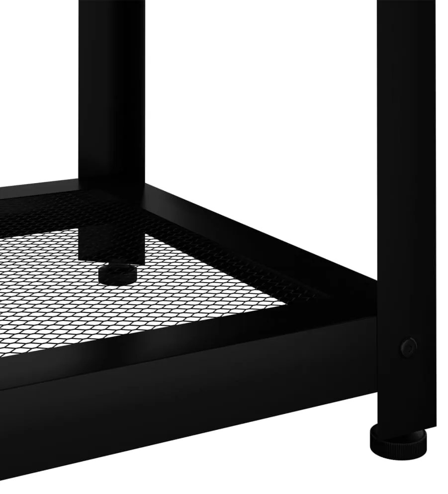 Odkládací stolek tmavě hnědý a černý 40x40x45 cm MDF a železo - Default Title